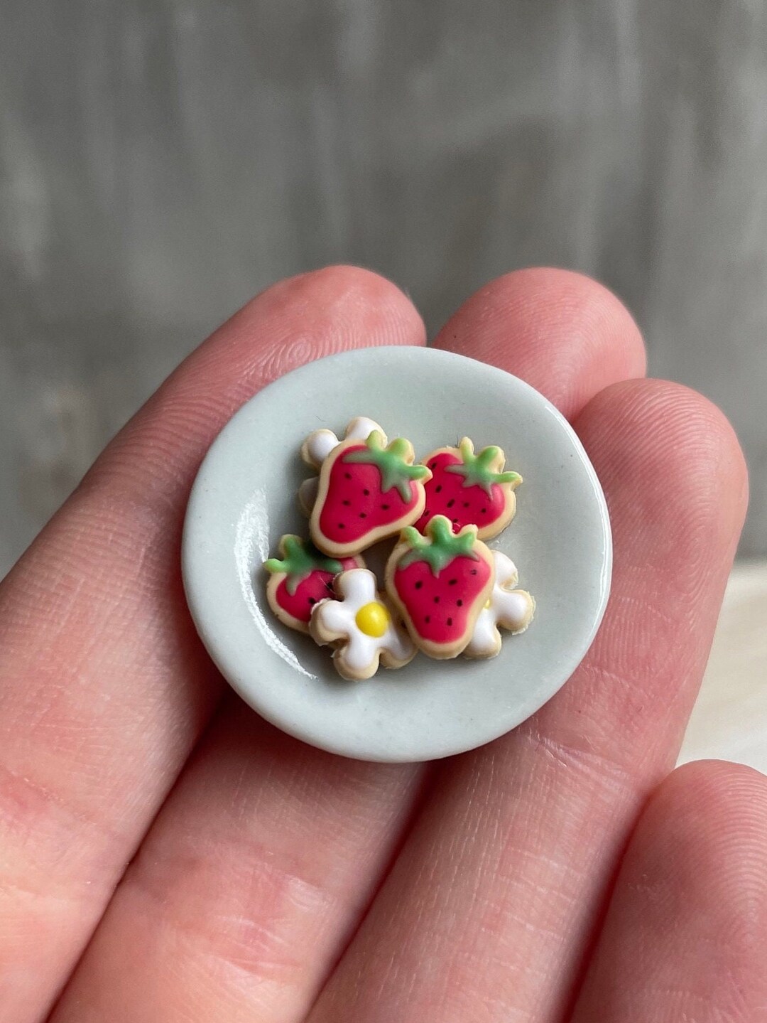 Miniature Strawberry Cookies - Etsy