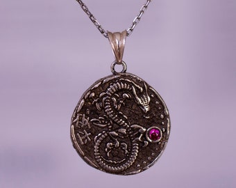 Bust of Augustus Caesar Oxidized Silver Reproduction Coin Pendant ...