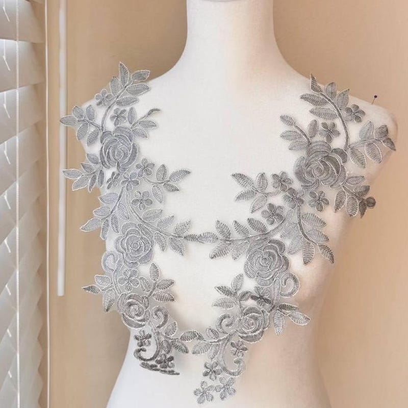 Silver Appliqued Lace - Etsy