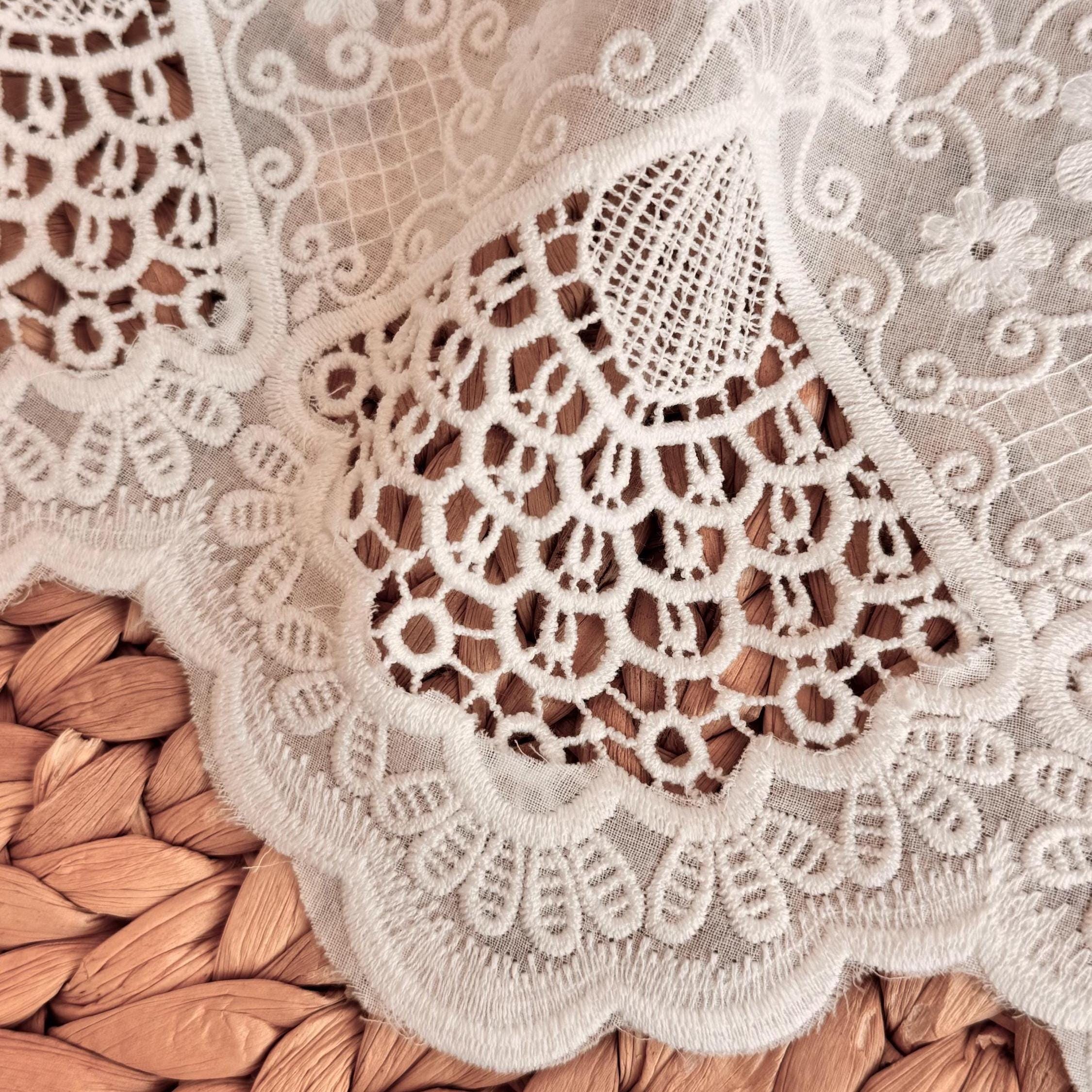 Eyelet Lace Cotton Fabric: Embroidered Floral Material, 52" Wide - Etsy