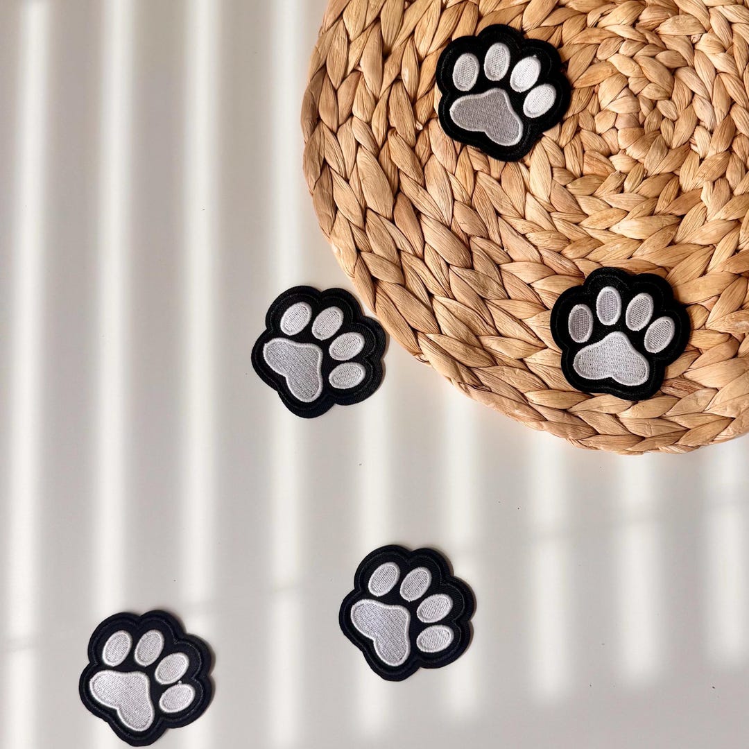 Embroidered Paw Print Applique, Iron on Dog and Cat Patch - Etsy