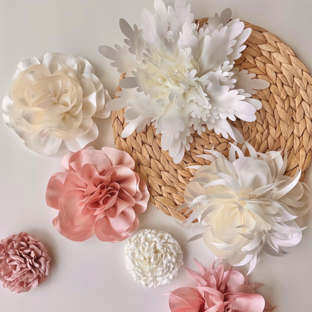 3D Flower Appliques: Handmade Fabric Roses for Crafts, Headbands - Etsy