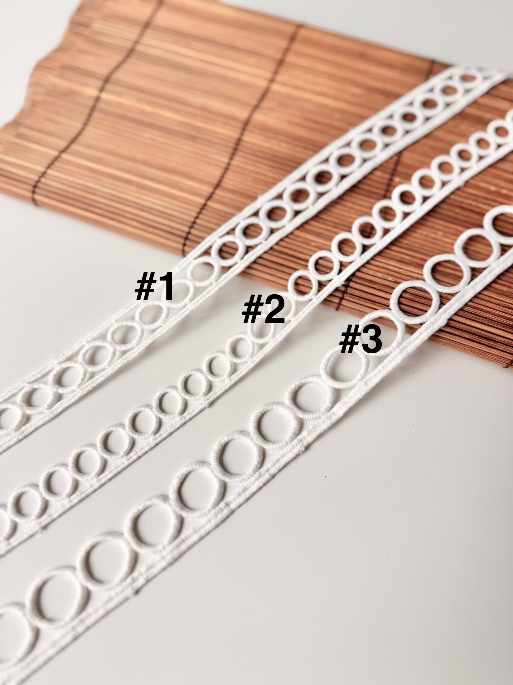 Ivory Circle Lace Trim: Round Loop Vintage Guipure Ribbon, Chain Venice ...