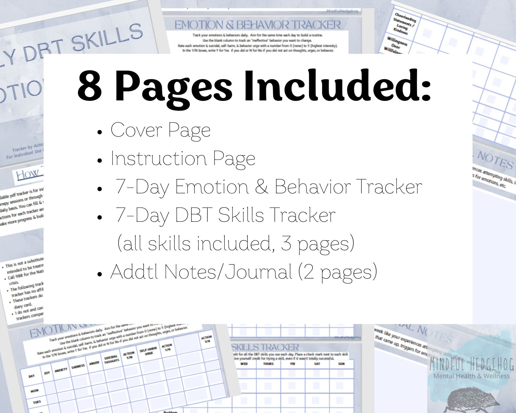 Fillable DBT Skills Tracker Fillable DBT Diary Card Inspired Tracker ...