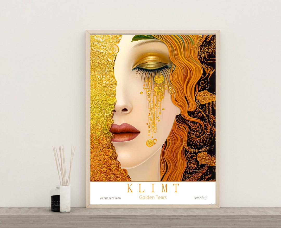 Framed Poster Golden Tears (freya's Tears) Art Inspired by Gustav Klimt ...