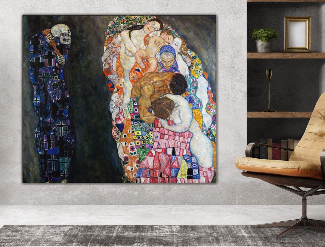 Gustav Klimt's Death and Life 1910-1915 Famous Painting Wall Art Canvas ...