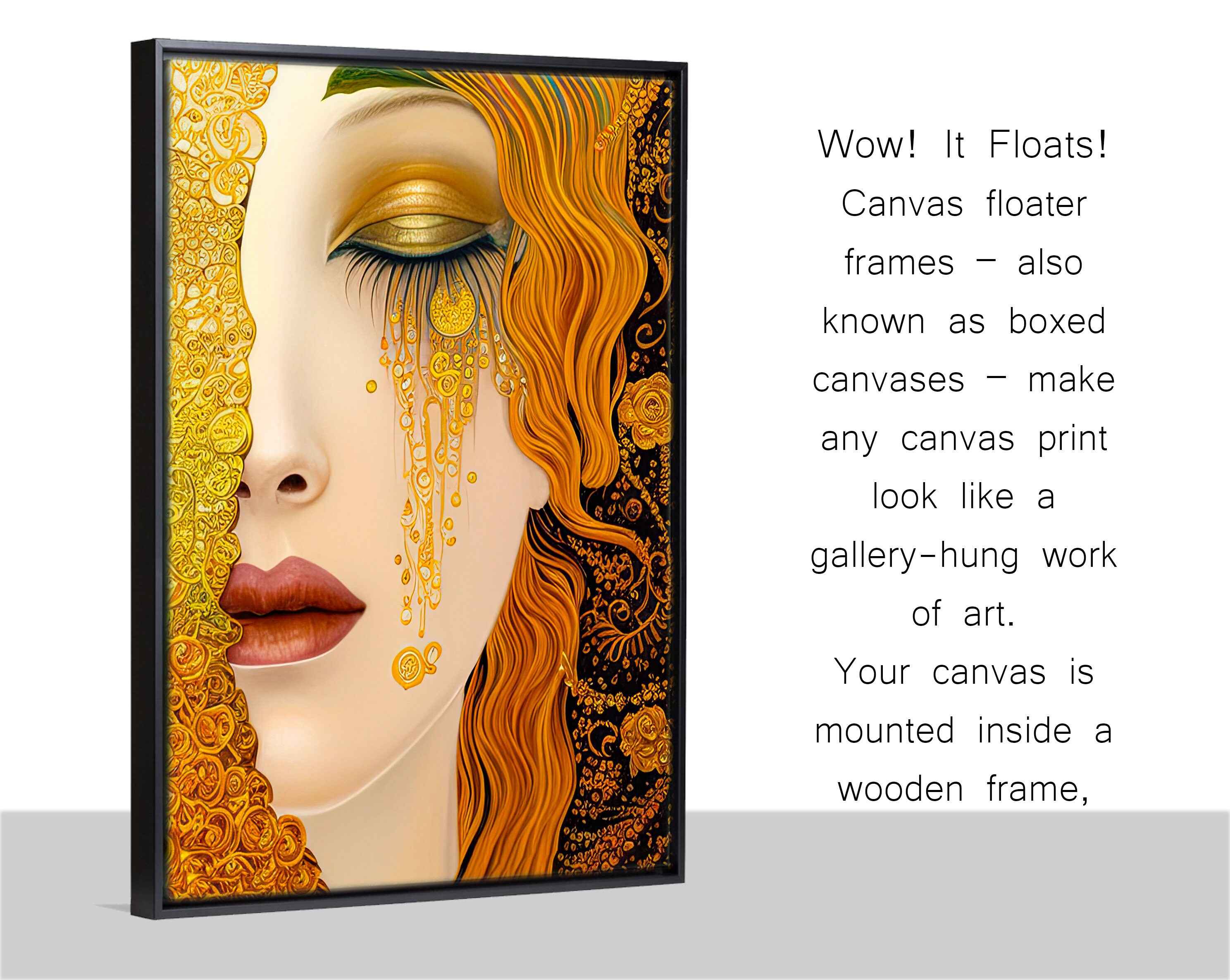 Golden Tears freya's Tears Art Inspired by Gustav Klimt - Etsy