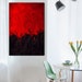 Abstract Deep Red and Black Grunge Painting Printed on Canvas Premium ...