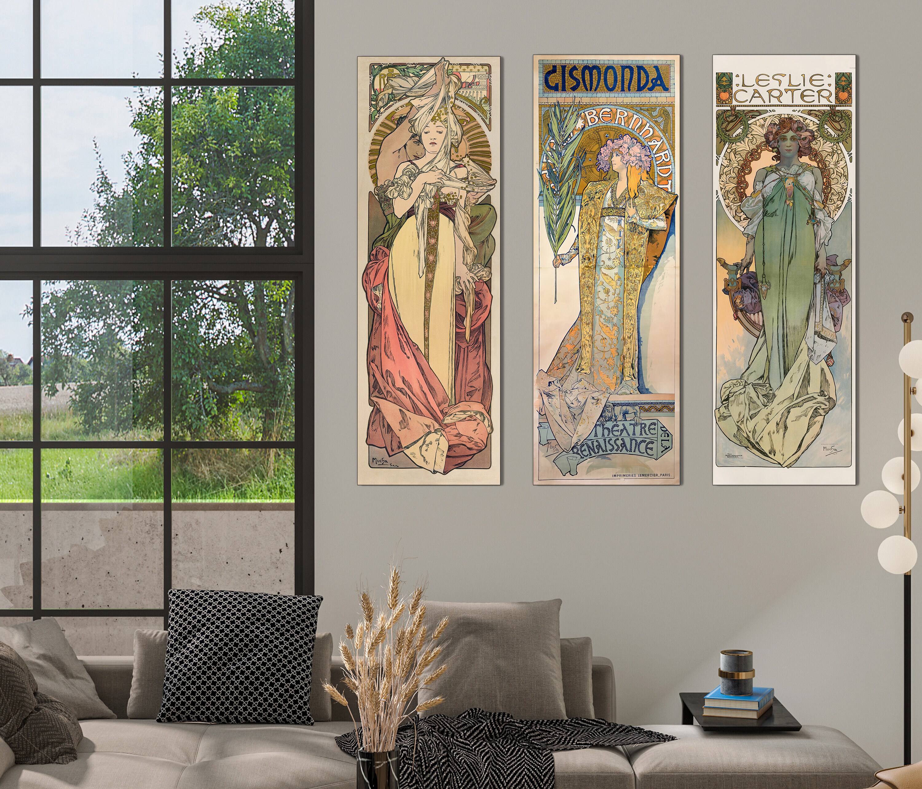 Alphonse Mucha Famous Posters on Canvas Leslie Carter Gismonda Austria ...