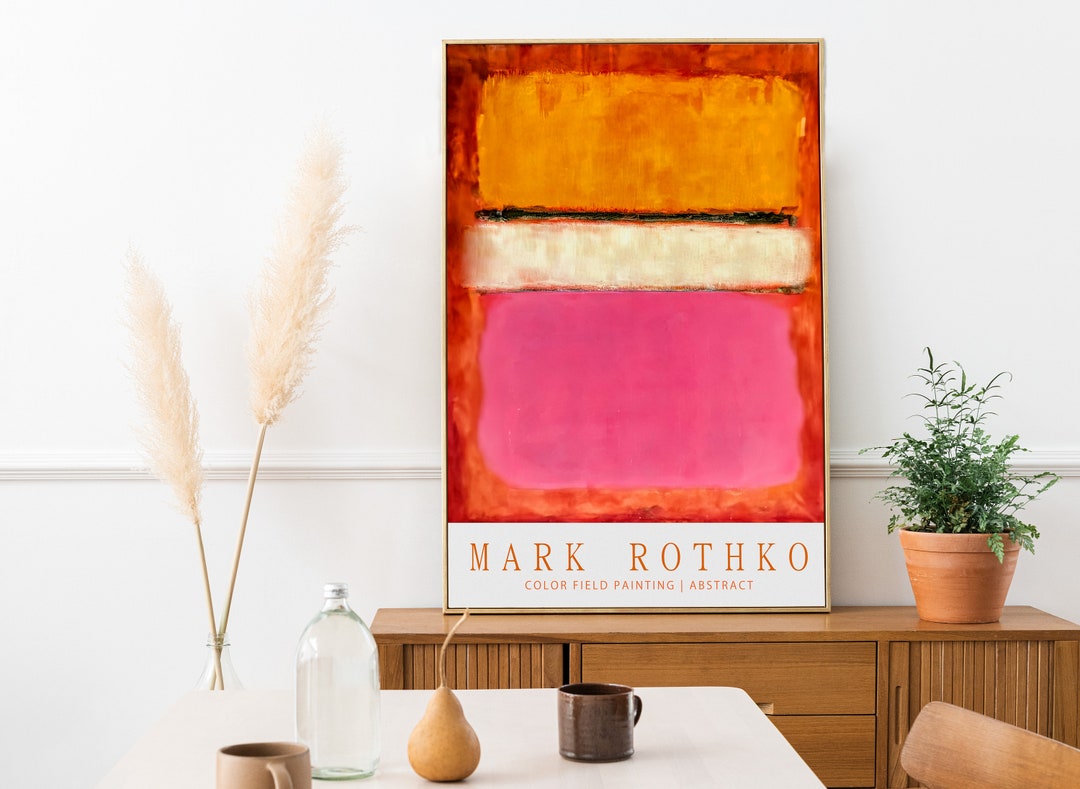 Mark Rothko White Center Yellow, Pink and Lavender on Rose Framed ...