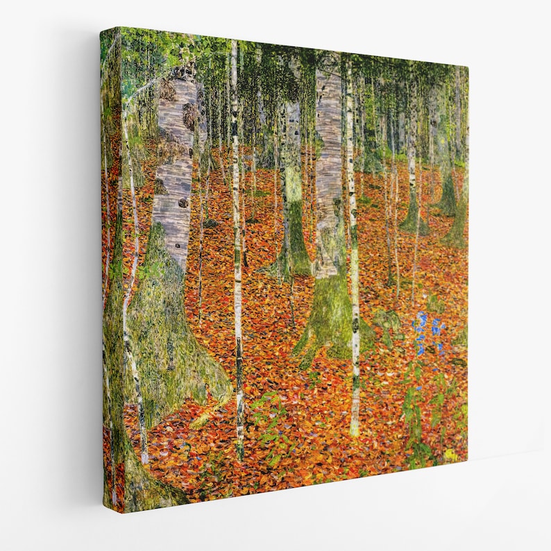 Gustav Klimt Birch Forest Canvas Print - Ready to Hang Landscape Art - Etsy