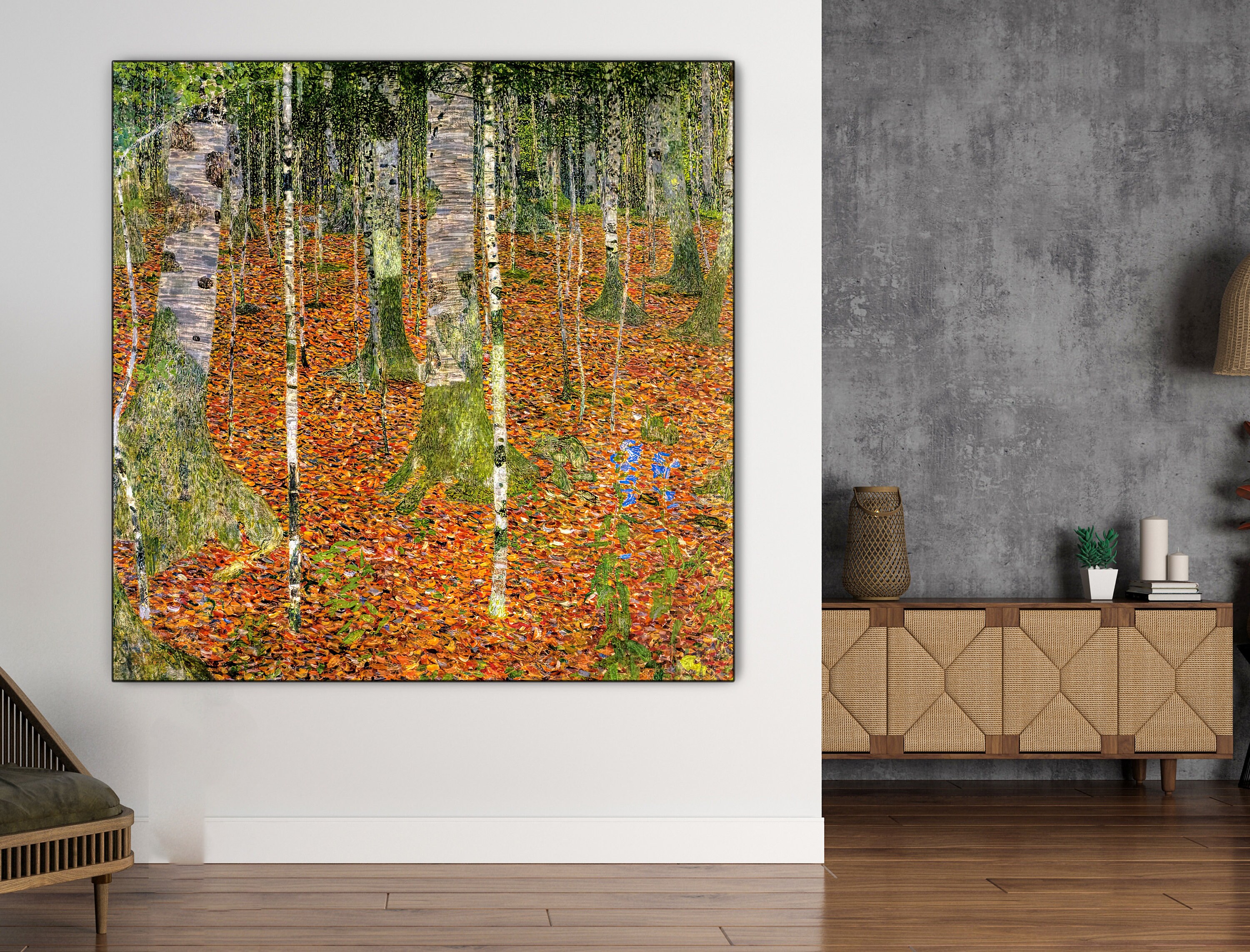Gustav Klimt Birch Forest Canvas Print - Ready to Hang Landscape Art - Etsy