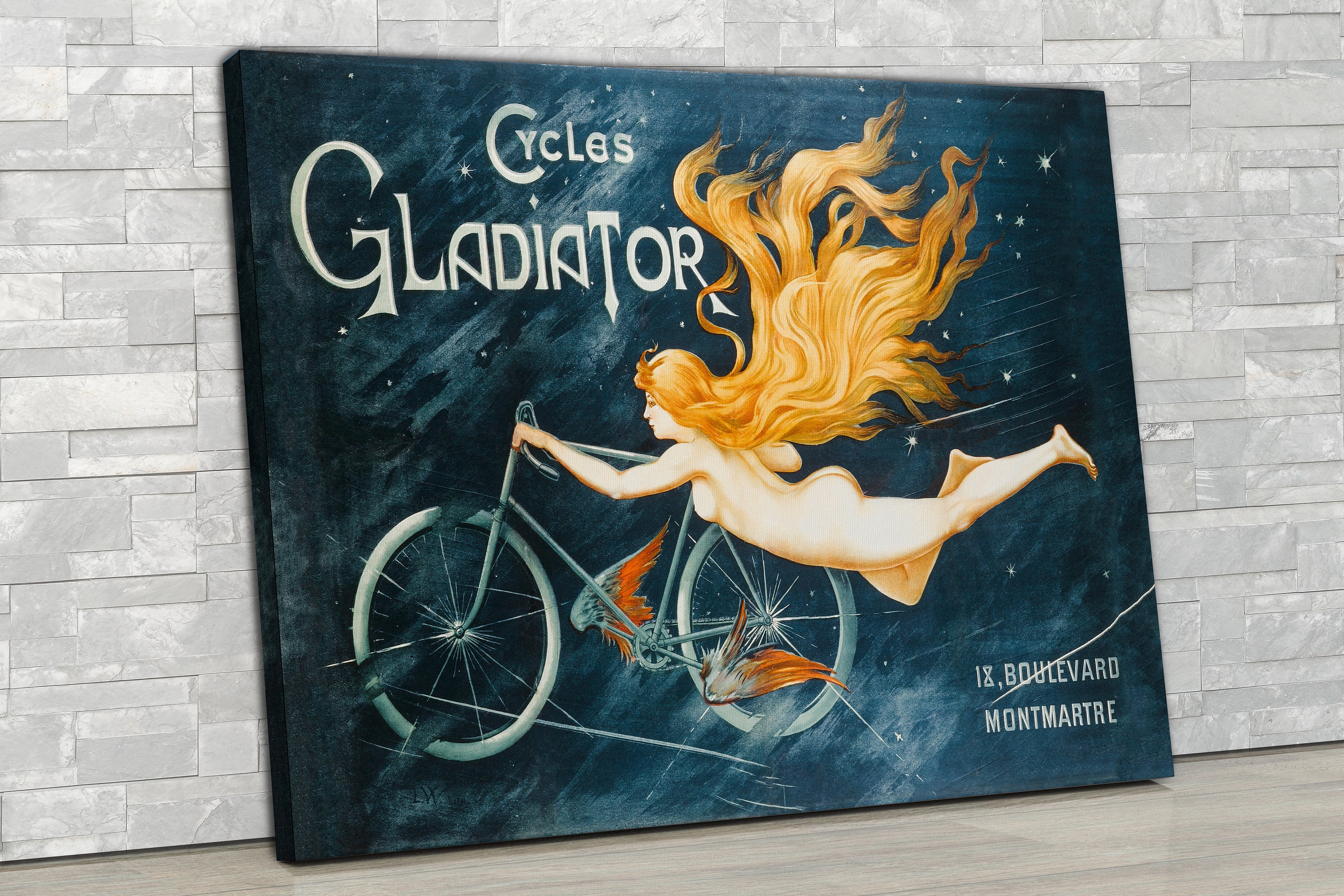 Cycles Gladiator (1895) Lithography on High-quality Canvas Print ...