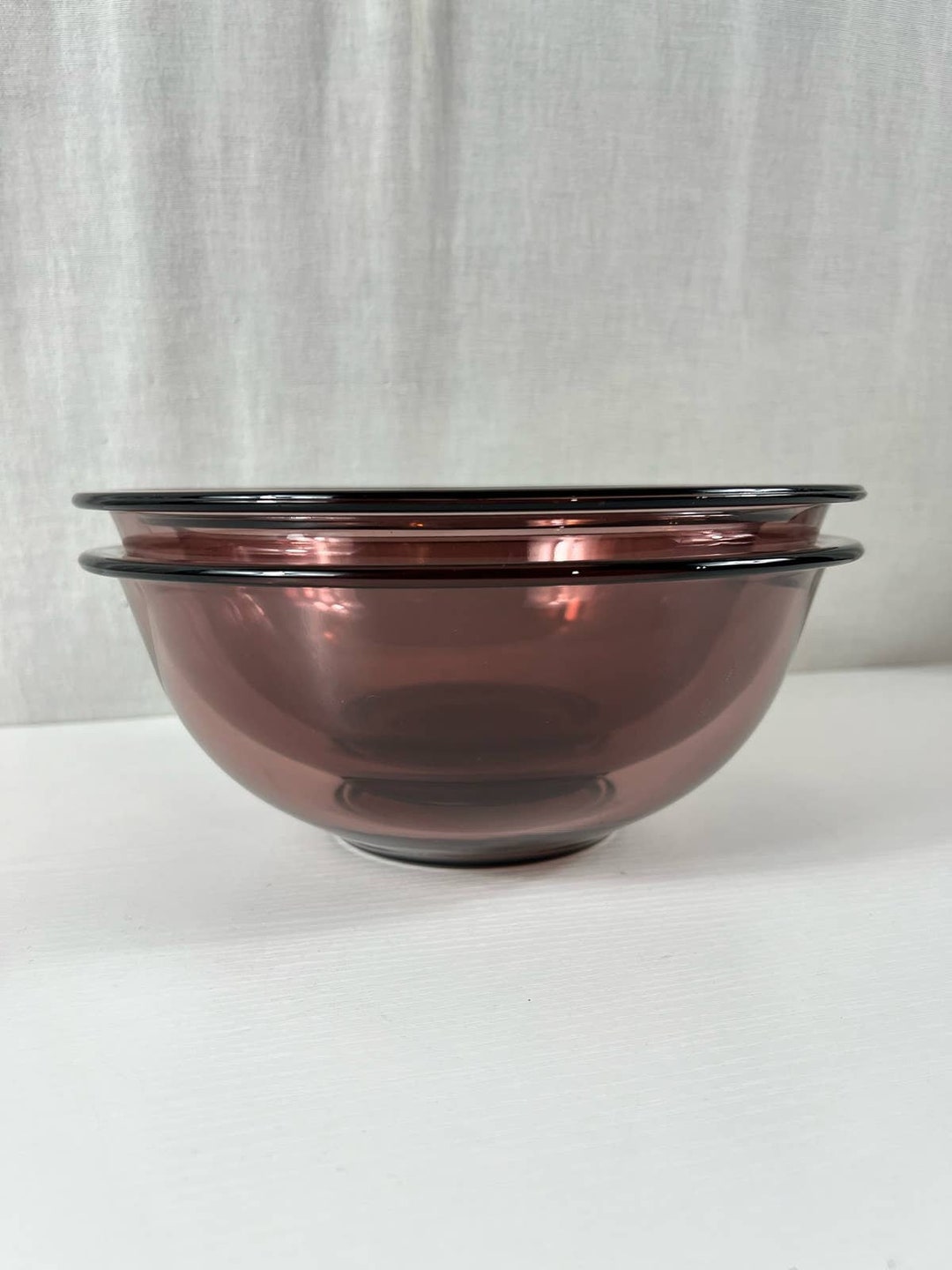 Set of 3 Vintage Cranberry Pyrex Mixing Bowls - Etsy