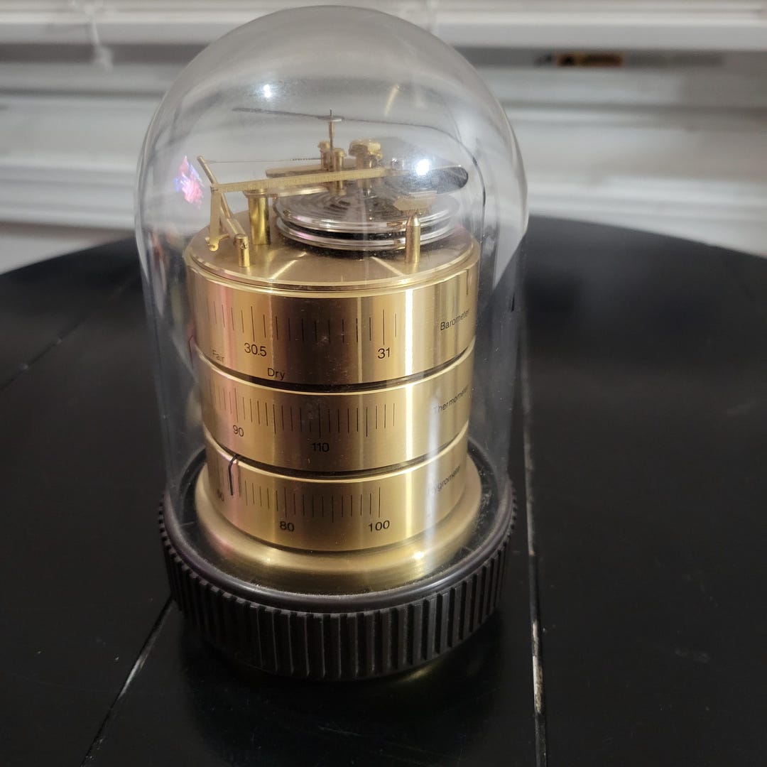 Vintage Barigo Weather Station - Barometer Thermometer Hygrometer Dome ...