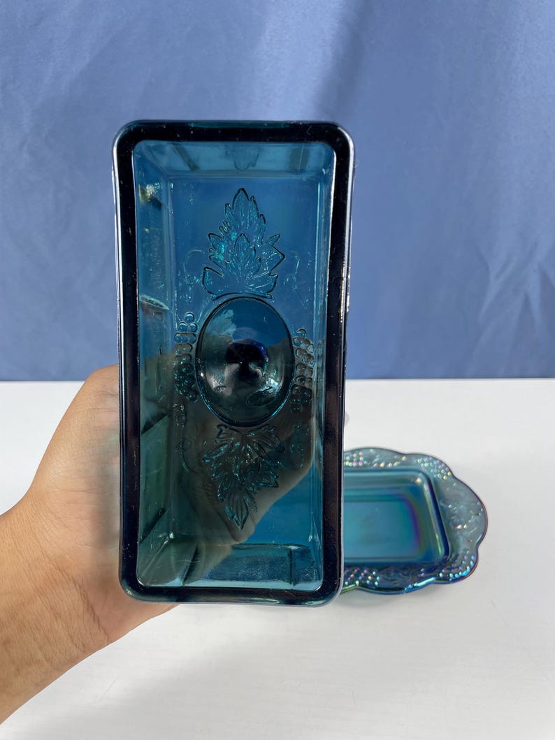 Vintage Indiana Harvest Grape Carnival Glass Butter Dish With Lid - Etsy