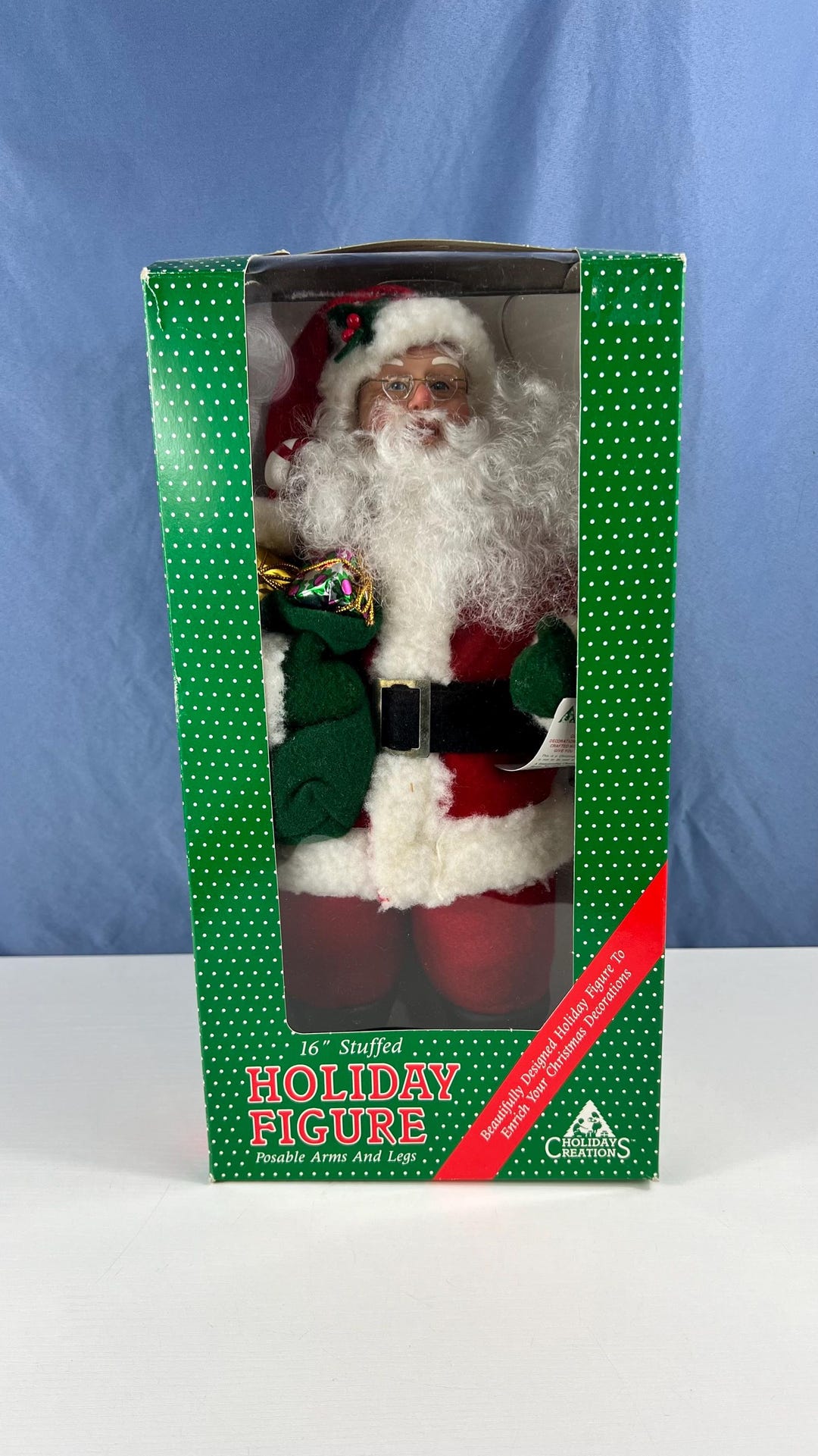 Vintage 16 Stuffed Santa Claus Christmas Toy With Posable Arms and Legs ...
