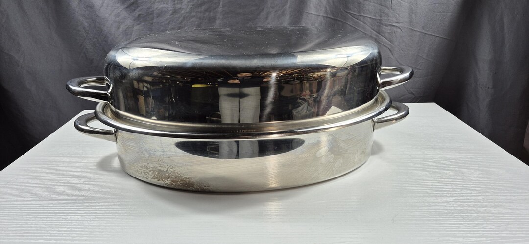 Liferime Stainless Steel Oval Roaster With a High-domed Lid. - Etsy