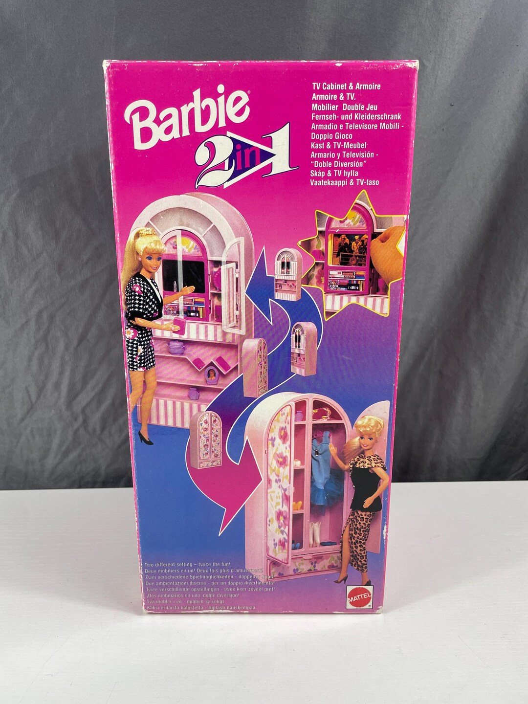Barbie 2 in 1 Wardrobe Tv Cabinet & Armoire 11420 Mattel New - Etsy
