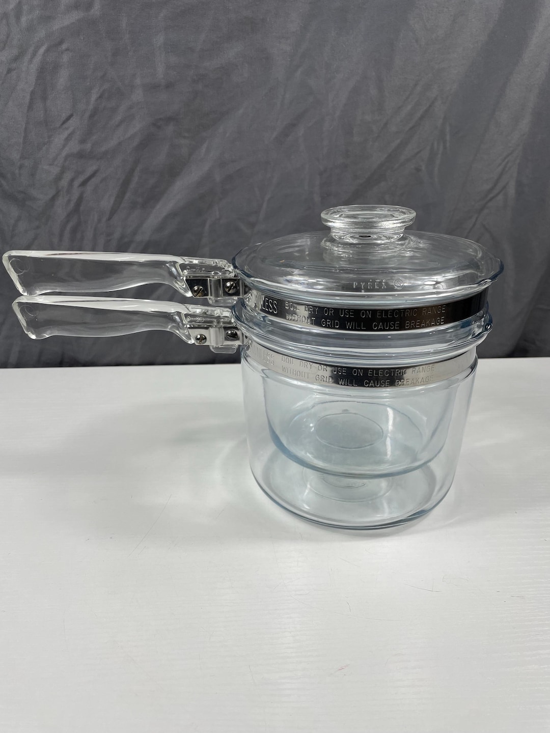 Pyrex Glass Double Boiler With LID 1.5 QUART 6283 Clear Pot Vintage - Etsy
