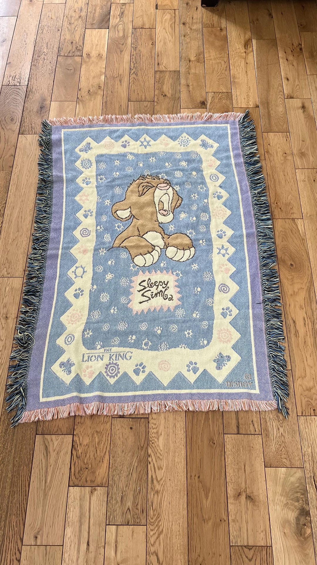 Vintage Simba Lion King Crib”sleepy Simba” Baby Throw Blanket Tapestry ...