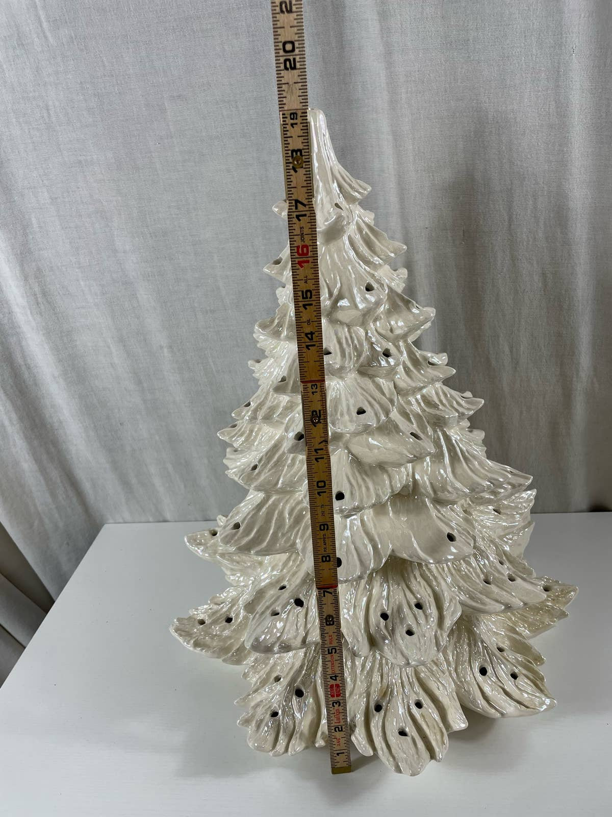 1988 Nowell's Mold White Ceramic Christmas Tree 19" With Mid-sections ...