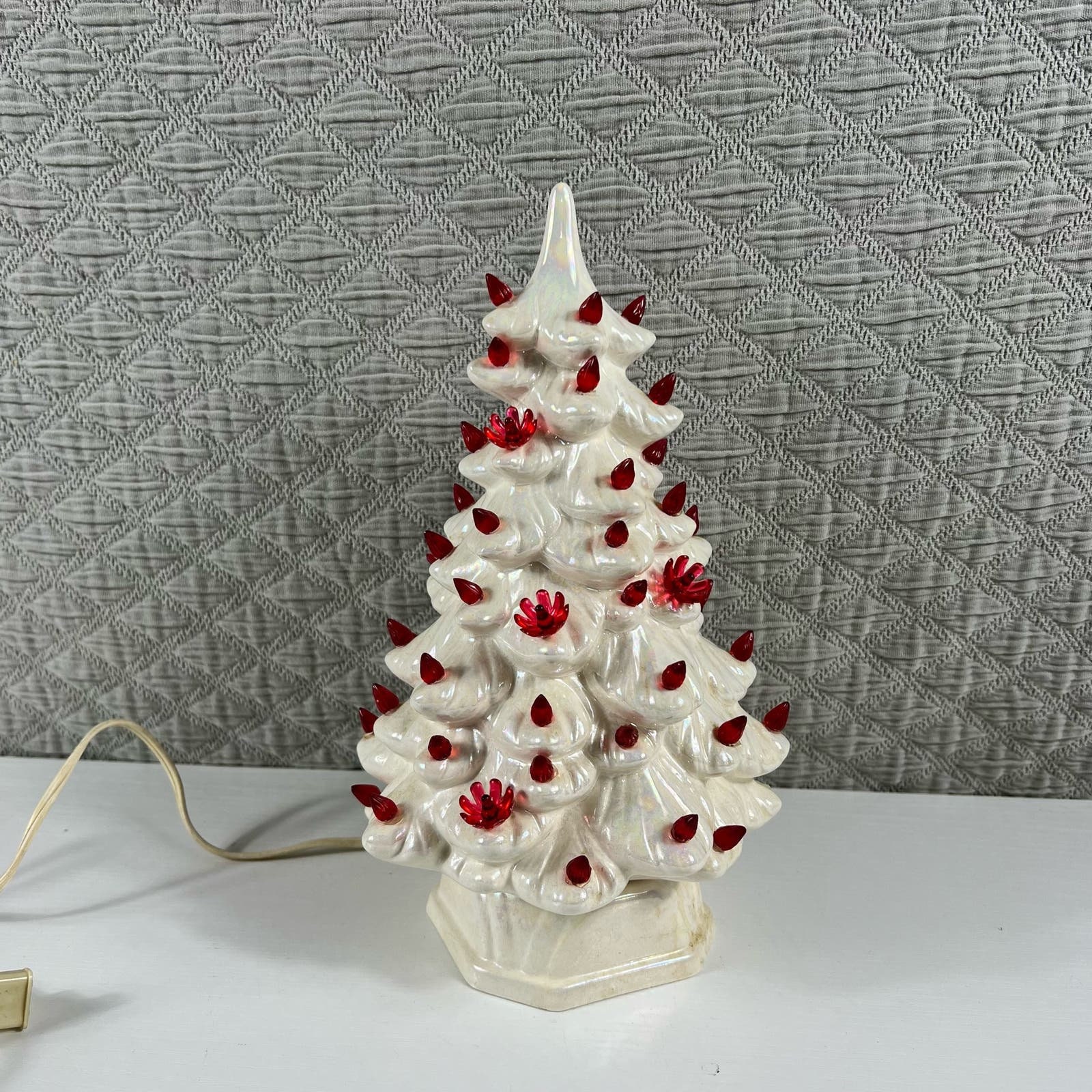 Vintage Ceramic Christmas Tree Red Lights - Etsy