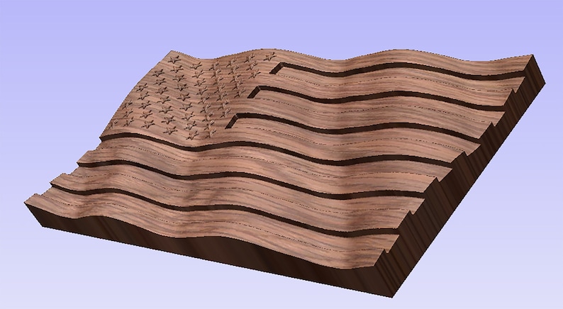 Wavy Flag STL Model and Bonus CRV3D vectric Vcarve / Aspire - Etsy