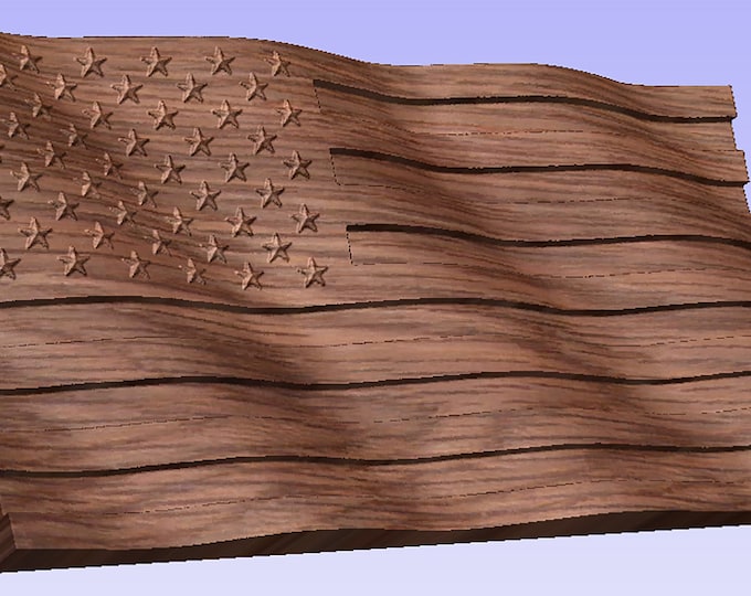 Wavy Wooden US Flag - Etsy