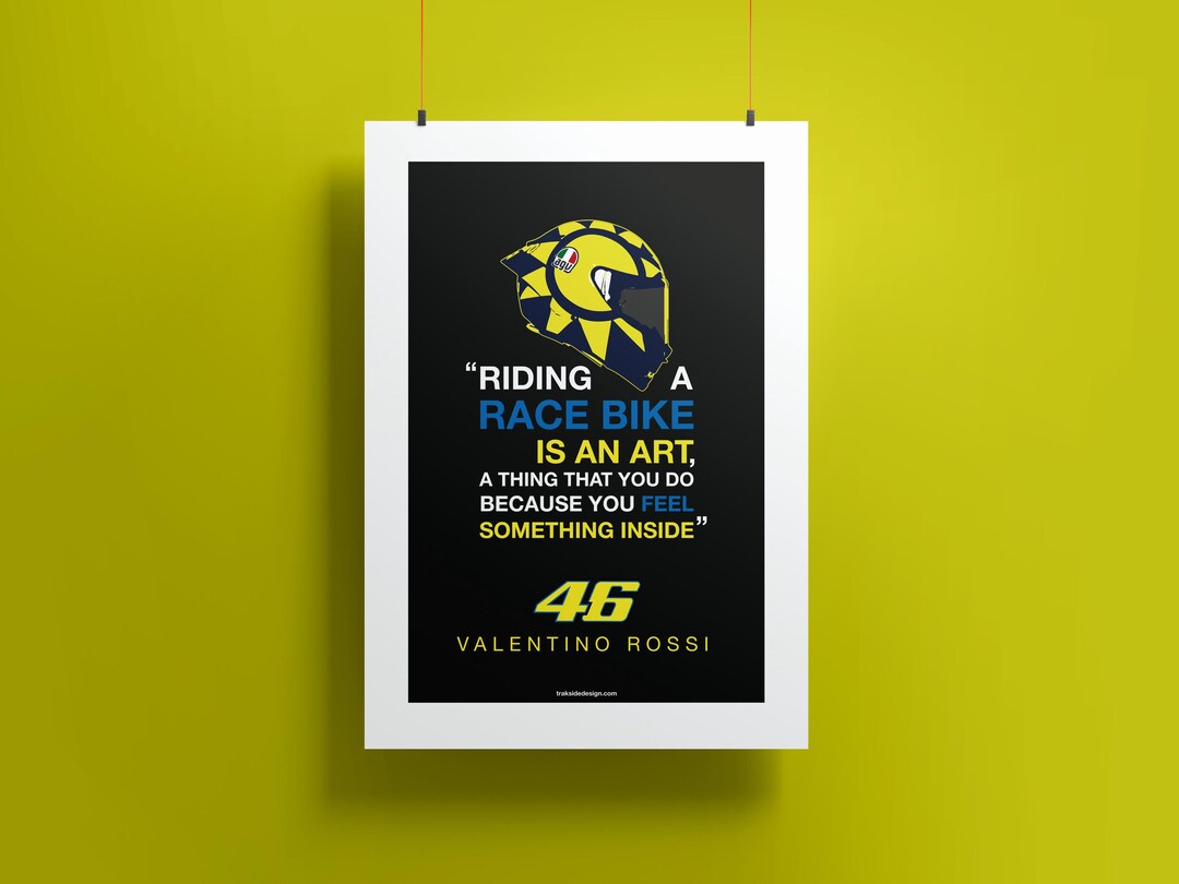 Valentino Rossi Quote Motogp Road Racing Poster BLACK - Etsy