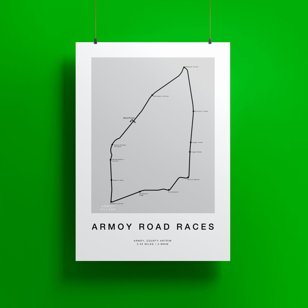 Armoy Road Races Motorbike Track Circuit Map Poster - Etsy