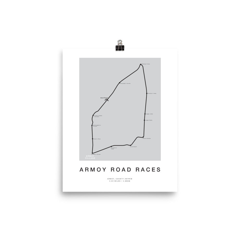 Armoy Road Races Motorbike Track Circuit Map Poster - Etsy