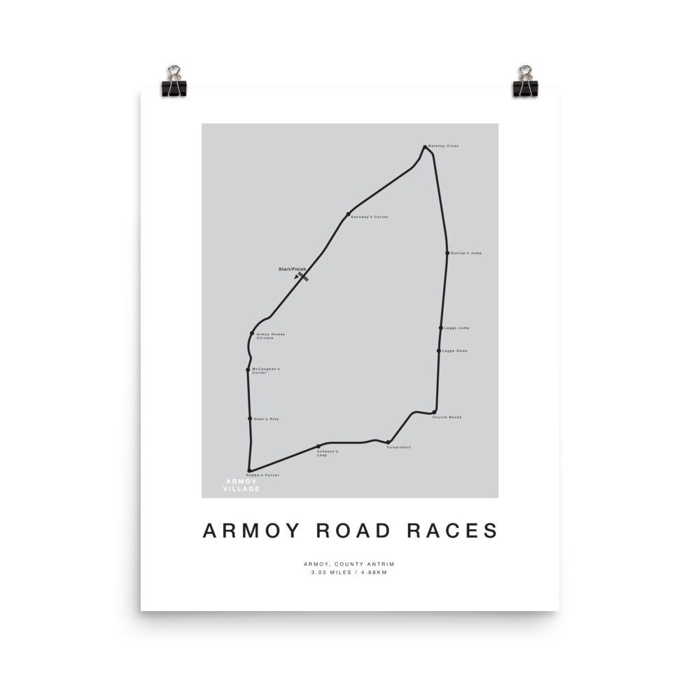 Armoy Road Races Motorbike Track Circuit Map Poster - Etsy