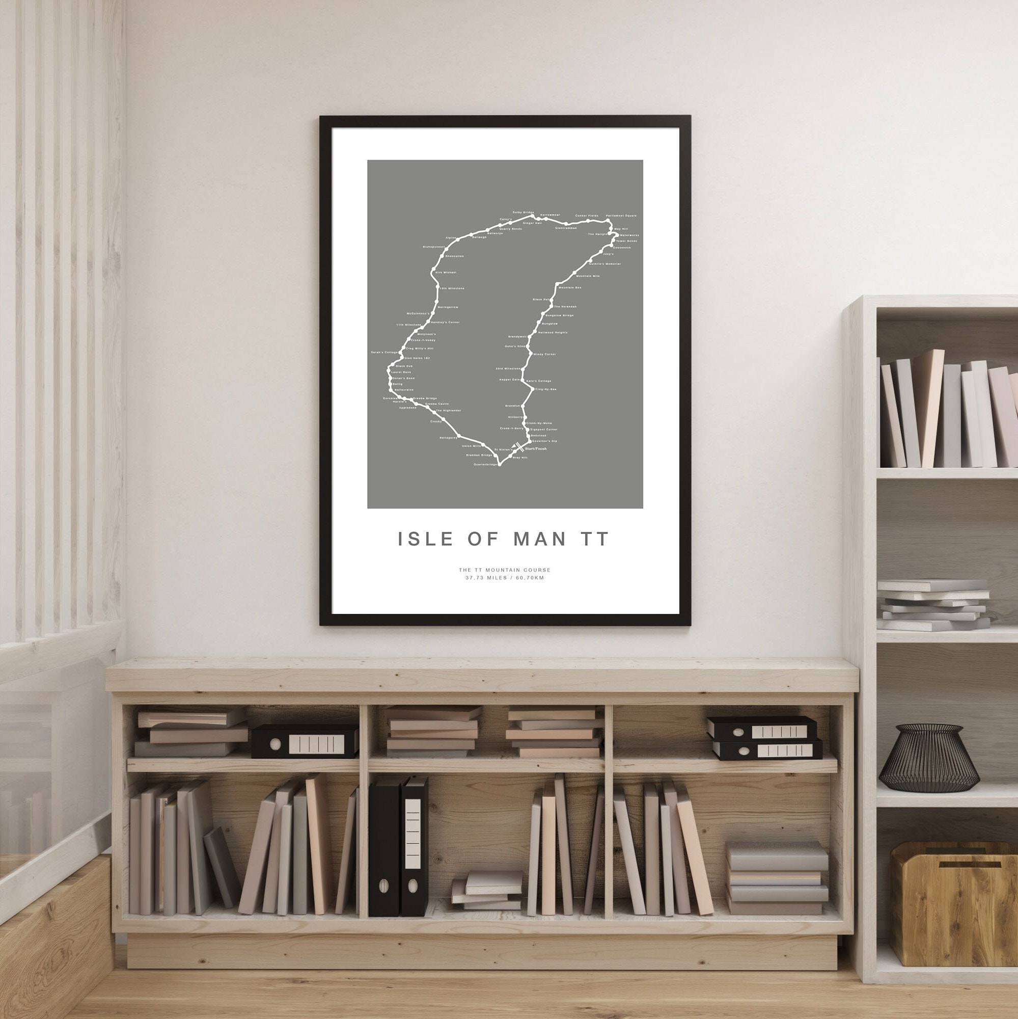 Isle of Man TT Track Circuit Map Road Racing Poster Dark - Etsy