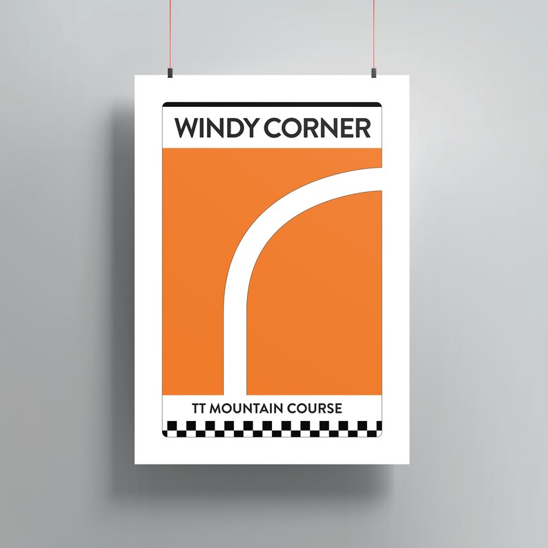 IOM Mountain Course Windy Corner Track Circuit Road Racing Poster - Etsy