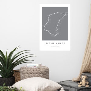 Isle of Man TT Track Circuit Map Road Racing Poster Dark - Etsy
