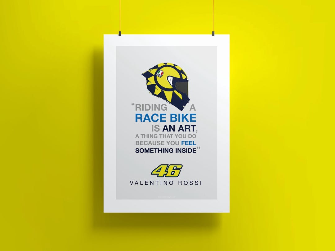 Valentino Rossi Quote Motogp Road Racing Poster DIGITAL DOWNLOAD A4, A3 ...