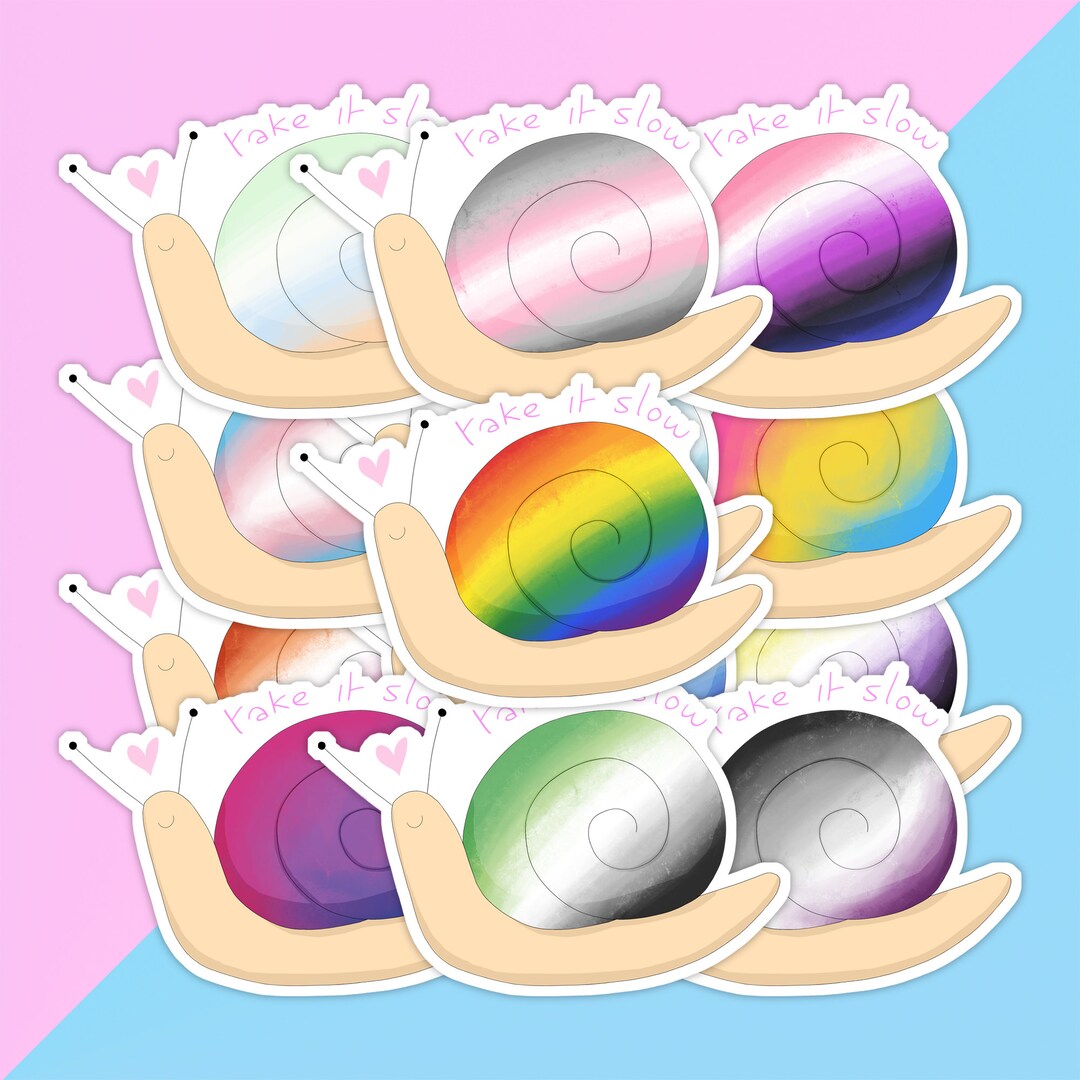 Snails Pride Stickers LGBTQ Gay Lesbian Non-binary - Etsy