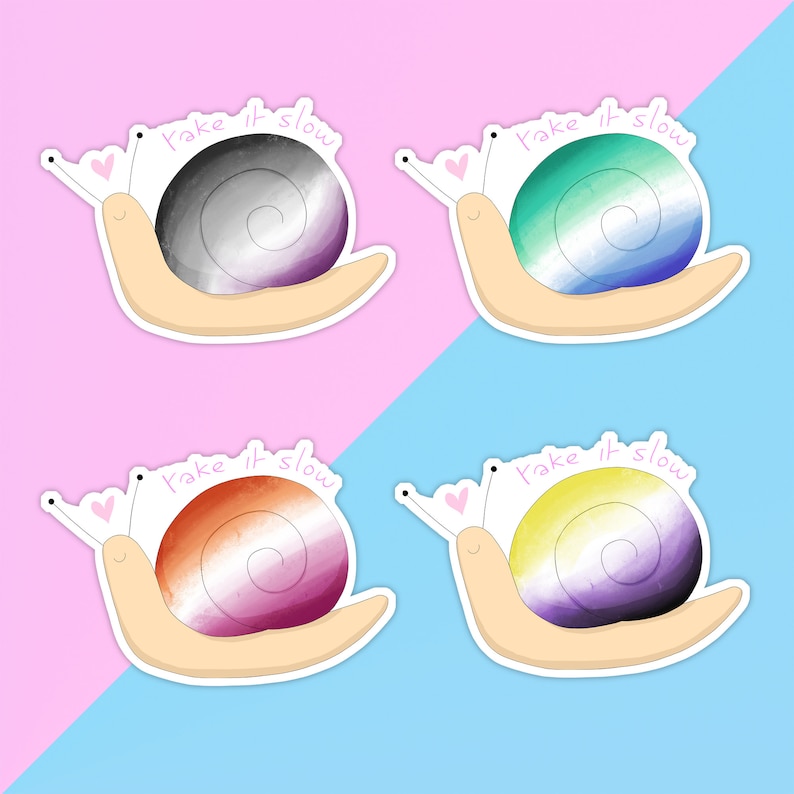 Snails Pride Stickers LGBTQ Gay Lesbian Non-binary - Etsy
