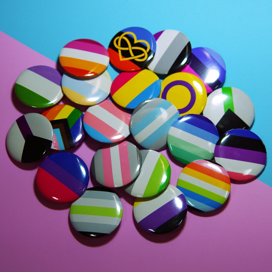 Handmade Pride Flag Badges: LGBTQ+ Pins (32mm) - Etsy