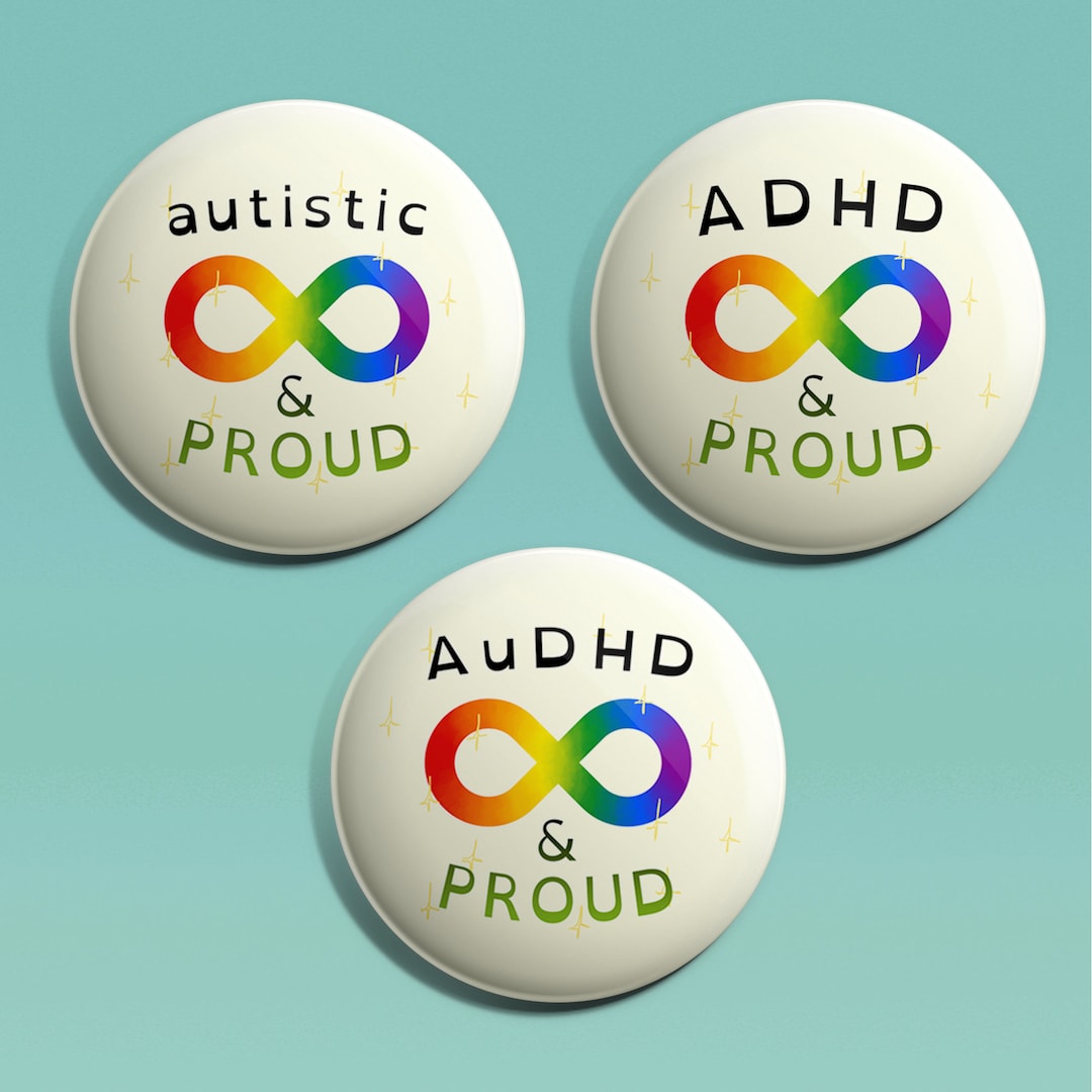 Neurodivergent Pride Badges | Autism, ADHD, Audhd, Autistic, Proud ...
