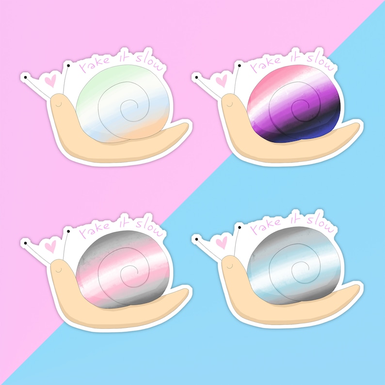 Snails Pride Stickers LGBTQ Gay Lesbian Non-binary - Etsy