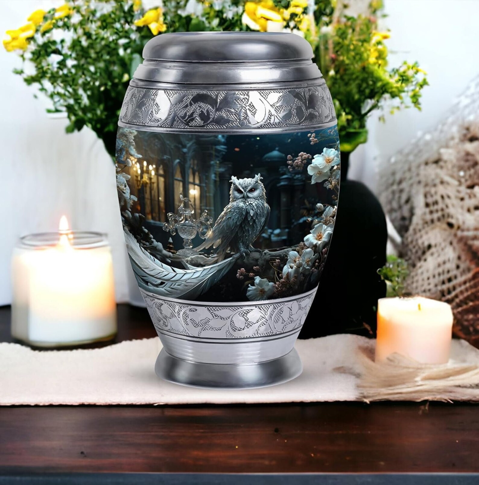 Owl Urn, Memorial Urn for Human Ashes, Decorative Keepsake Urn ...