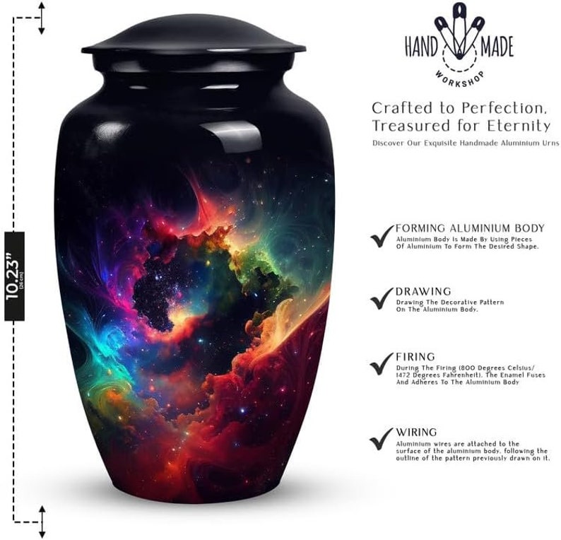 Colorful Nebula Unique Urn memorial Urn for Human Ashes,decorative Urn ...