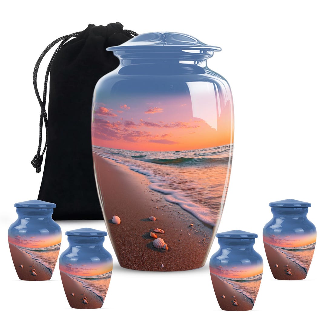 Handmade Ocean Sunset Cremation Urn for Human Ashes Adult Male Female ...