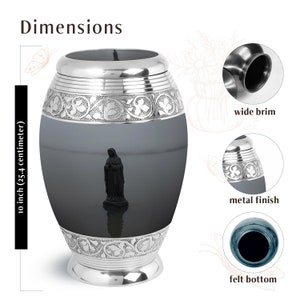 Elegant Hand-carved Mother Marry Aluminum Urn for Ashes With Floral ...