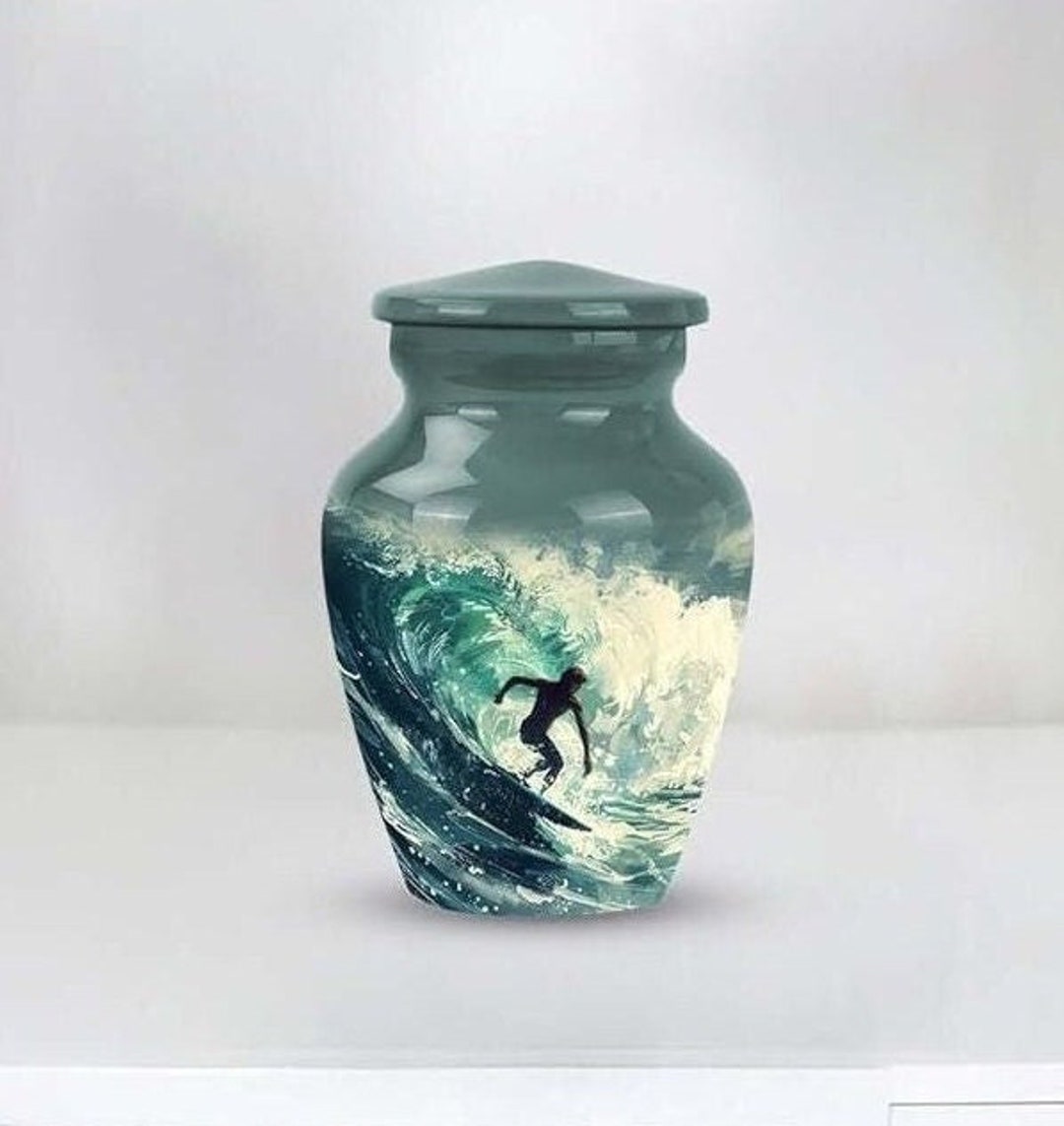 Surfing Storm Urn,memorial Urn for Human Ashes, Decorative Keepsake Urn ...
