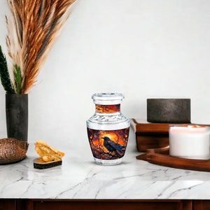 Raven Cremation Urn for Human Ashes-artistic Large Aluminum Urn for ...