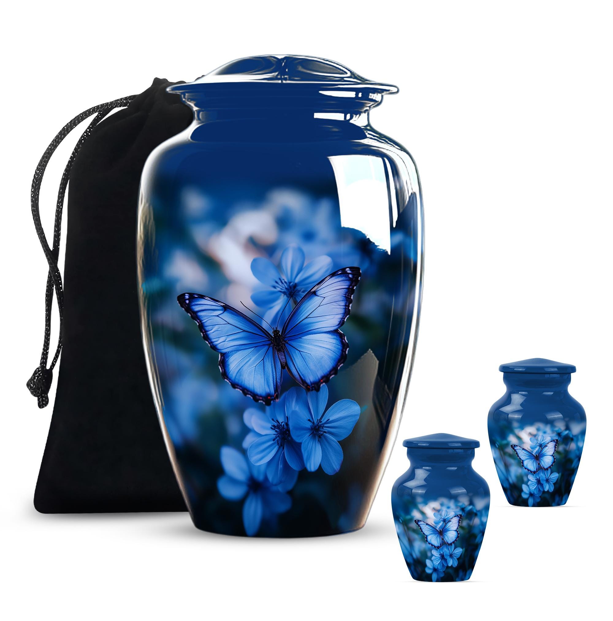 Blue Butterfly Urn, Cremation Urns for Human Ashes, Decorative Keepsake ...