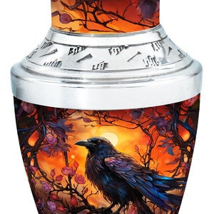 Raven Cremation Urn for Human Ashes-artistic Large Aluminum Urn for ...